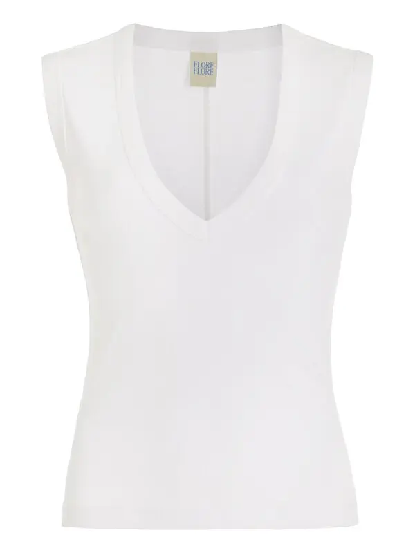 FLORE FLORE Cotton Tank Top - White