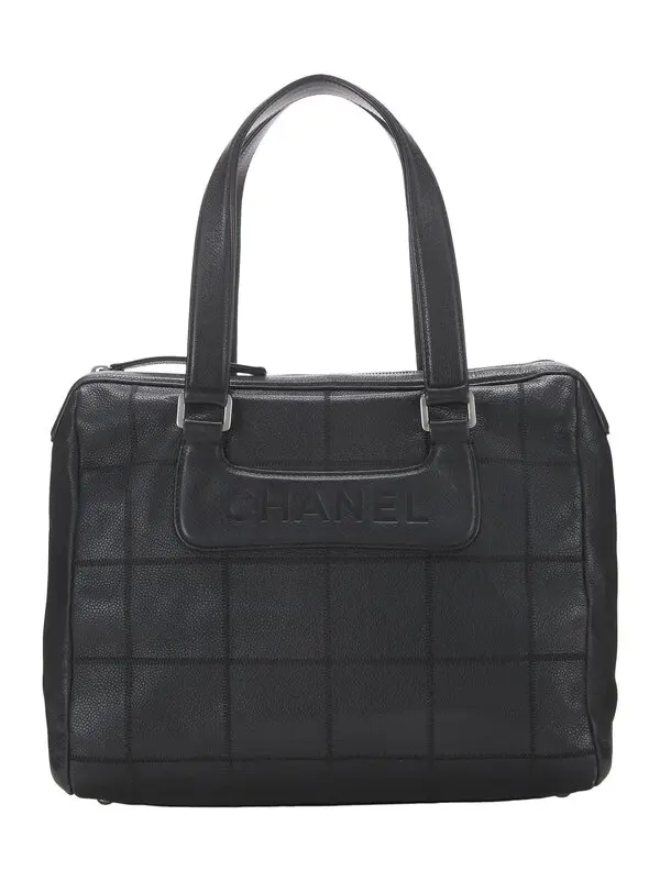 Chanel Calfskin Chocolate Bar Tote - Black