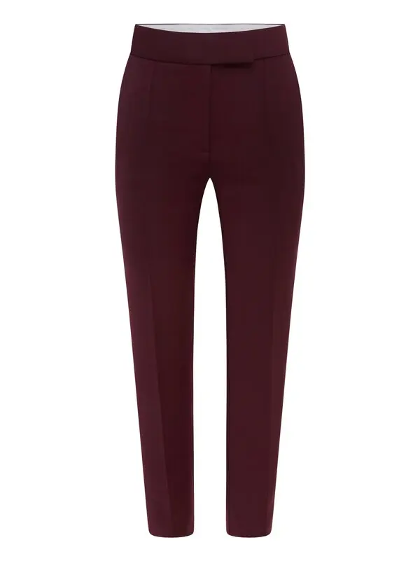 Alex Perry Cropped Wool Straight-leg Pants - Burgundy