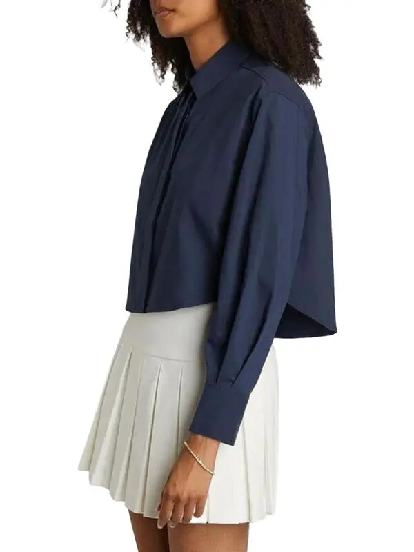 Simkhai Renata Cropped Shirt - Midnight