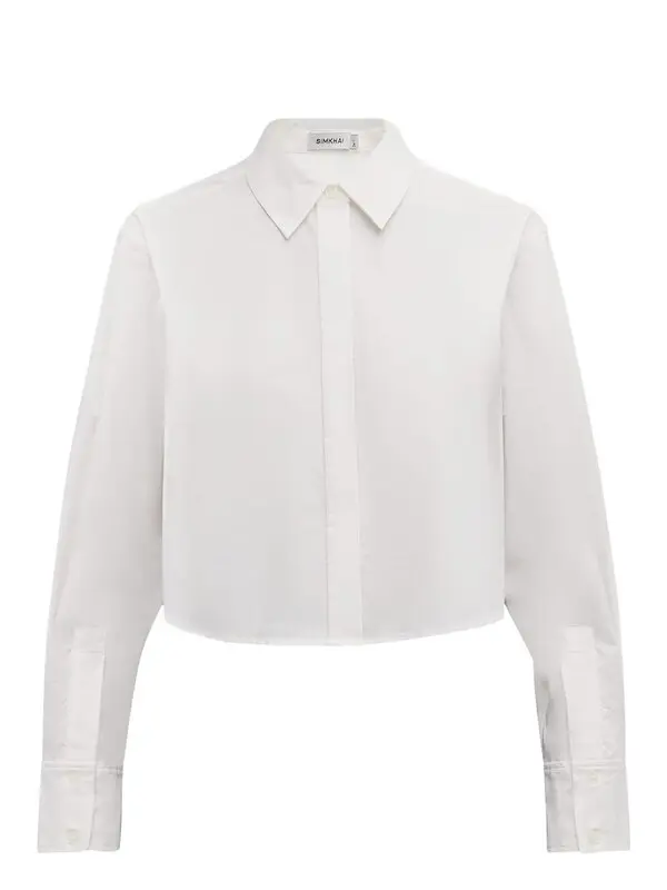 Simkhai Renata Cropped Shirt - White