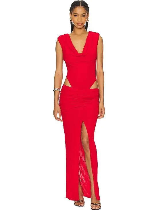CAMILA COELHO Caminho Maxi Dress - Red