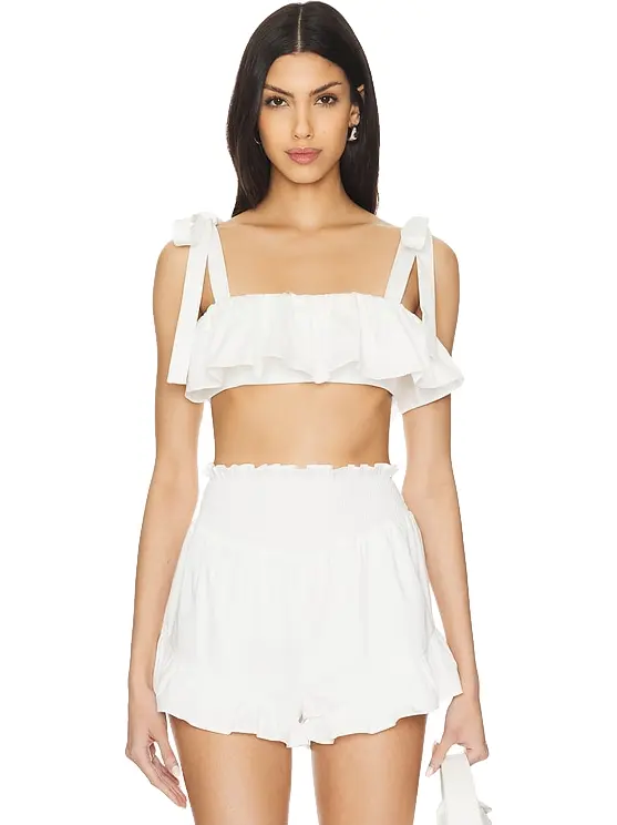 CAMILA COELHO Brittany Crop Top - White