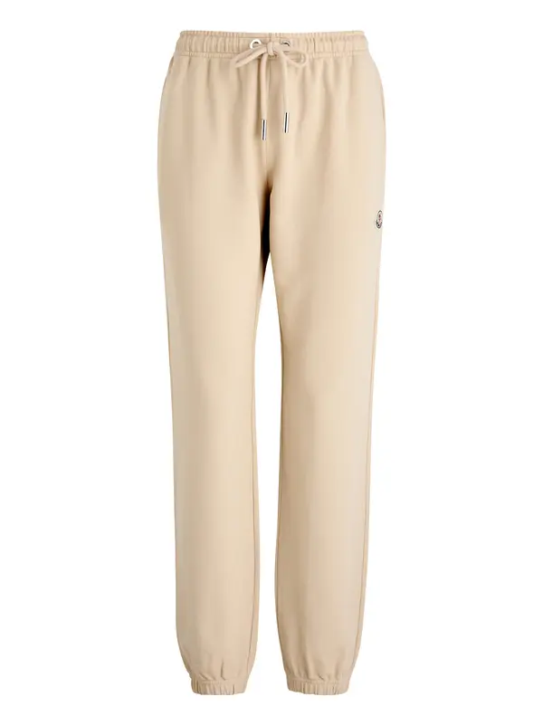 Moncler Logo Cotton Sweatpants - Cream