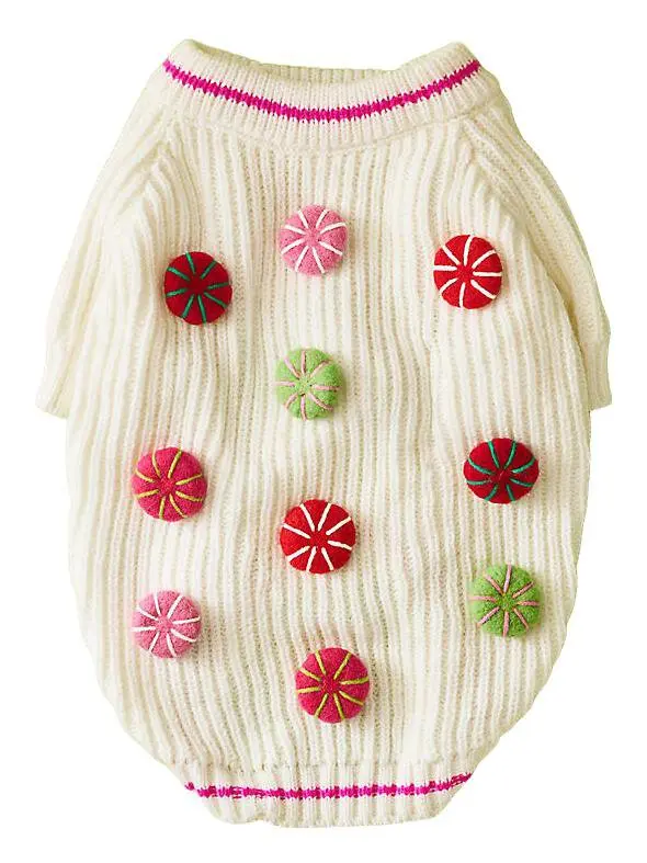 Anthropologie Seasonal 3d Motif Pet Sweater - Peppermints