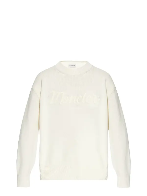 Moncler Embroidered-logo Sweatshirt - White