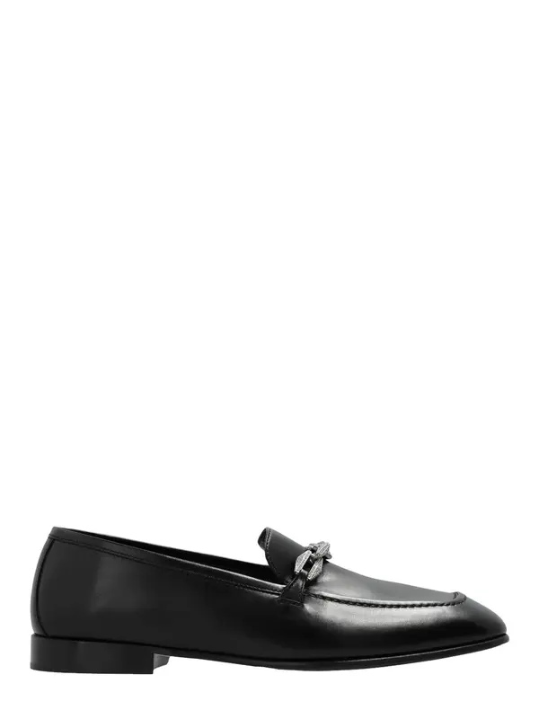 JIMMY CHOO Tilda Leather Loafers - Black