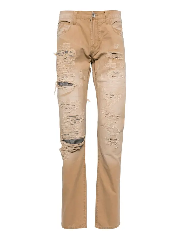 PRIVATE STOCK LABS Cotton Straight Trousers - Neutrals