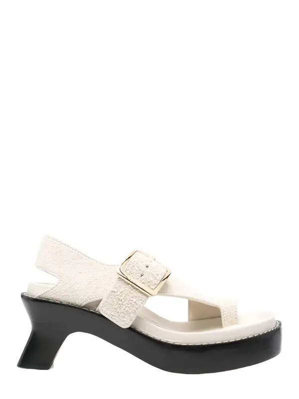 Loewe Ease 90mm Suede Sandals - Neutrals