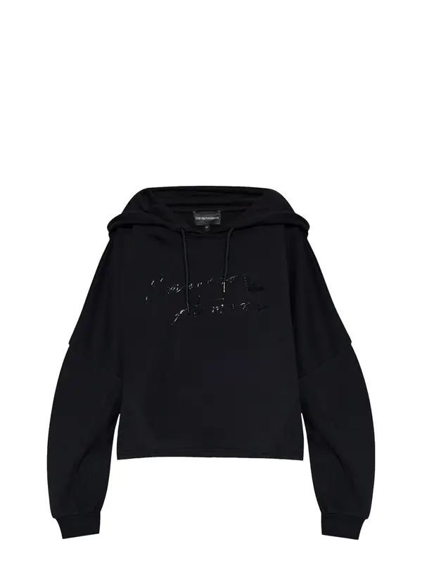 Emporio Armani Logo-print Hoodie - Black