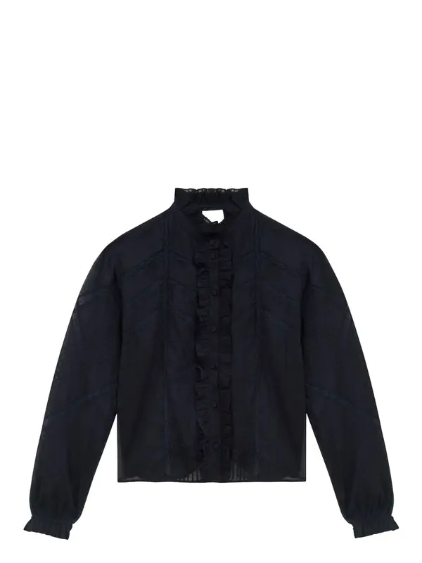 MARANT ETOILE Gaia Embroidered Cotton Blouse - Black