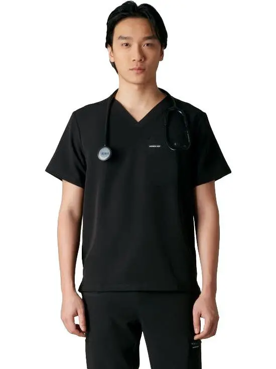MEMBERS ONLY Brighton 3-pocket Scrub Top - Black