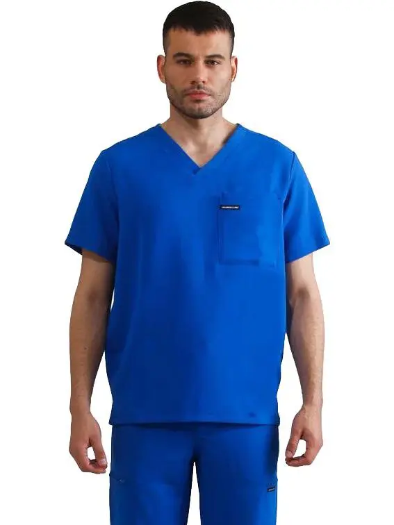 MEMBERS ONLY Brighton 3-pocket Scrub Top - Royal Blue
