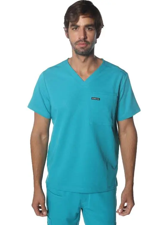 MEMBERS ONLY Brighton 3-pocket Scrub Top - Teal