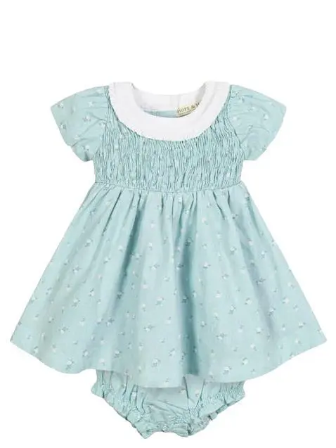 HOPE & HENRY Baby Linen Ruffle Collar Dress - Tea Room Floral