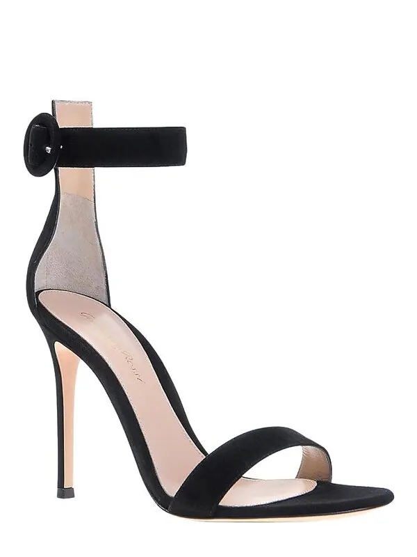 GIANVITO ROSSI Portofino 105 Sandals - Black Suede