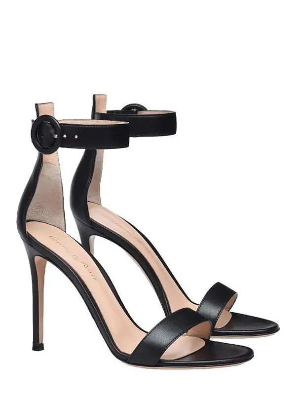 GIANVITO ROSSI Portofino 105 Sandals - Black Suede