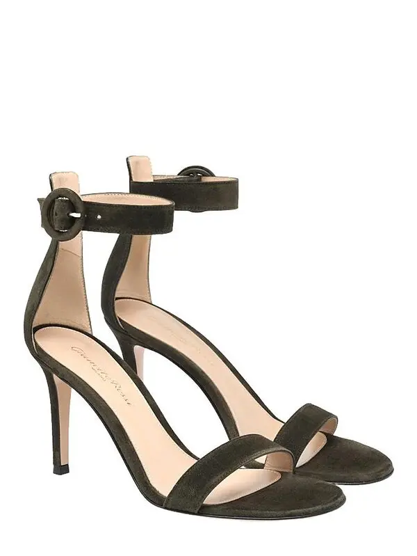 GIANVITO ROSSI Portofino 85 Sandals - Green Leather