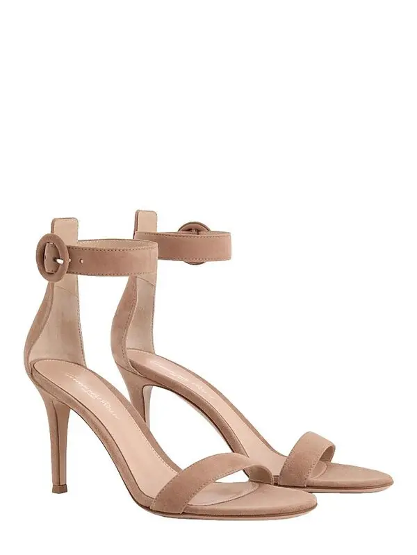 GIANVITO ROSSI Portofino 85 Sandals - Pink Suede