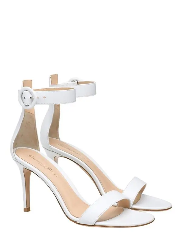GIANVITO ROSSI Portofino 85 Sandals - White Nappa Leather