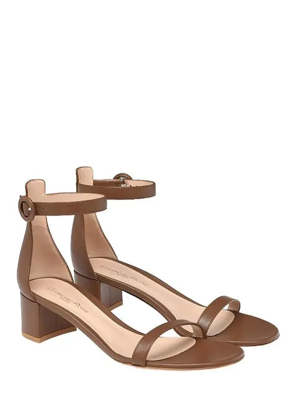 GIANVITO ROSSI Gaeta 45 Sandal - Brown Leather
