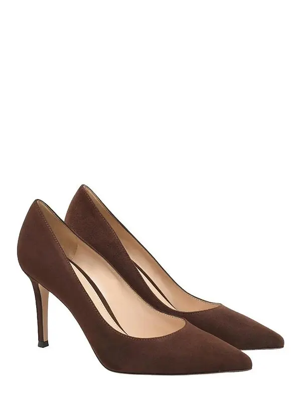 GIANVITO ROSSI 85 Pumps - Brown Leather