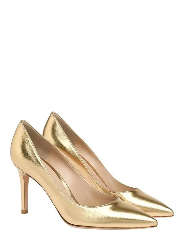 GIANVITO ROSSI 85 Pumps - Gold Nappa Leather