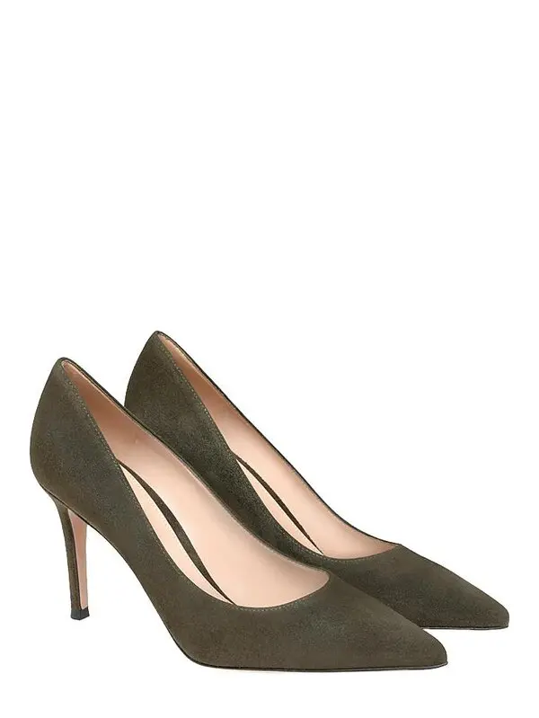 GIANVITO ROSSI 85 Pumps - Green Leather