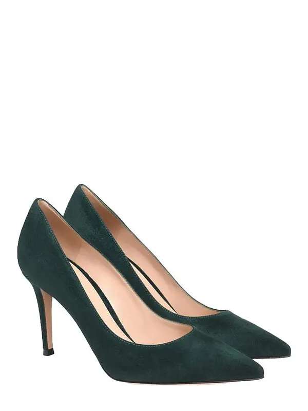 GIANVITO ROSSI 85 Pumps - Green Suede Leather