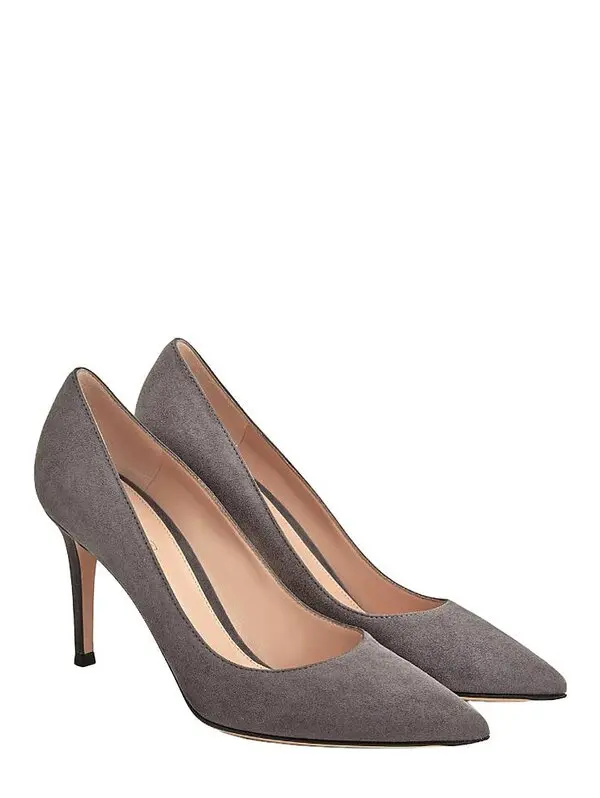 GIANVITO ROSSI 85 Pumps - Grey Leather