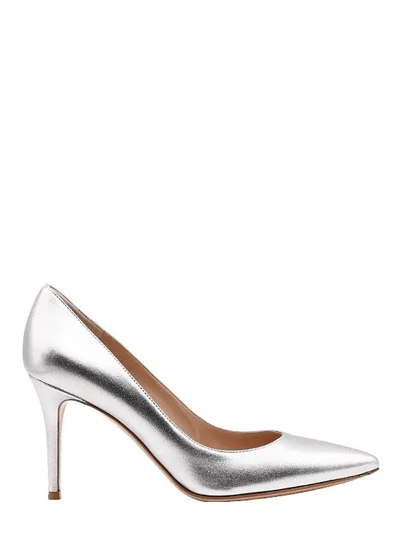 GIANVITO ROSSI 85 Pumps - Silver Leather