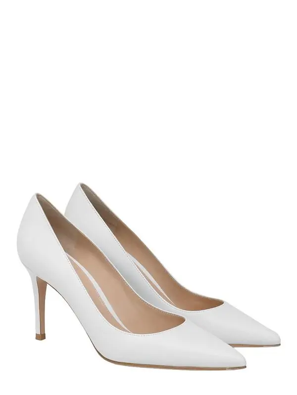 GIANVITO ROSSI 85 Pumps - White Calf Leather