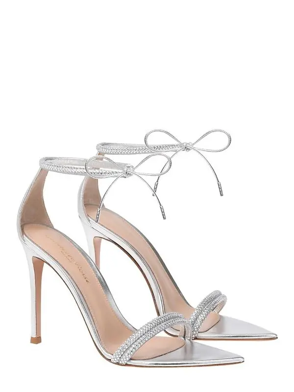 GIANVITO ROSSI Montecarlo Sandals - Silver Nappa Leather