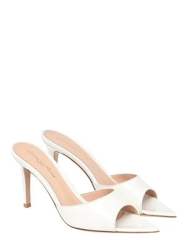 GIANVITO ROSSI Elle 85 Mules - White Nappa