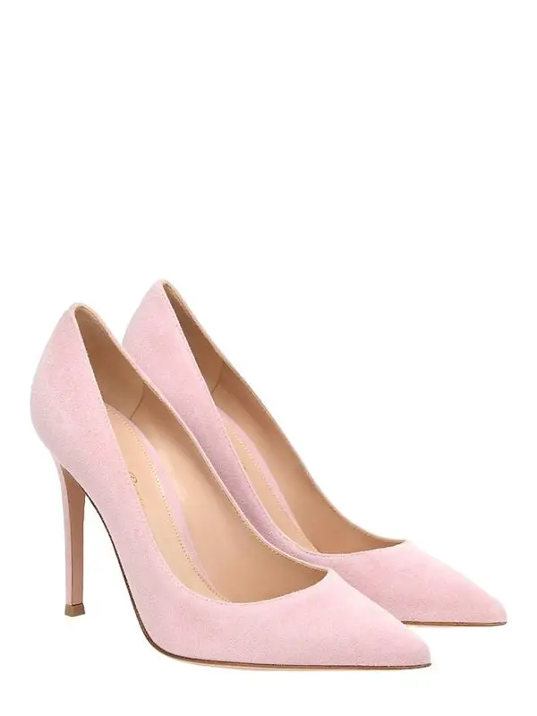 GIANVITO ROSSI 105 Pumps - Light Pink Suede