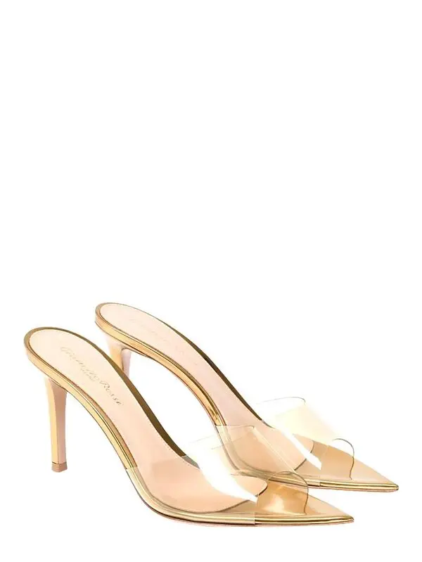 GIANVITO ROSSI Elle 85 Mules - Gold Tpu