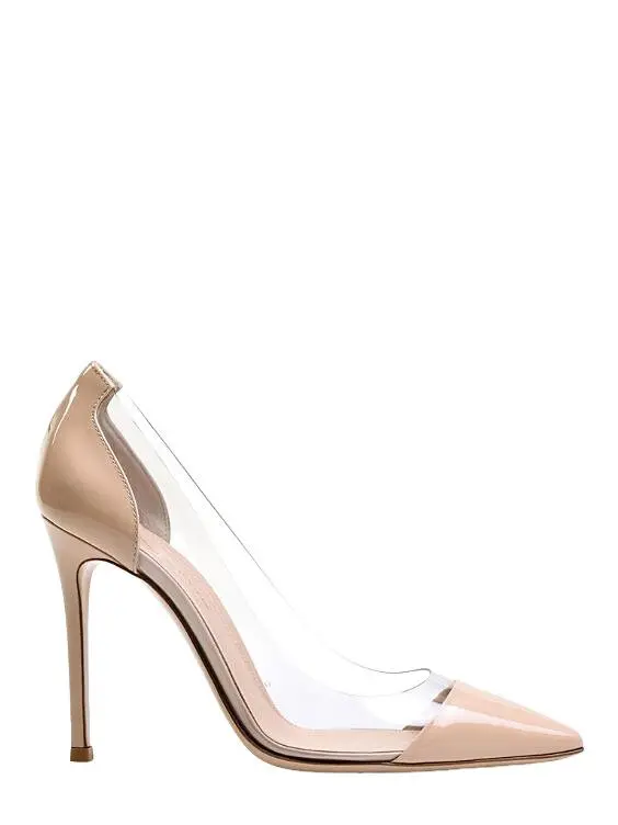 GIANVITO ROSSI Plexi Pumps - Neutrals Patent Leather