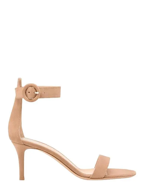 GIANVITO ROSSI Portofino 70 Sandals - Pink Suede