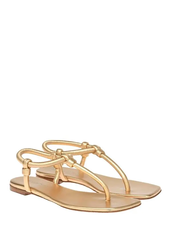 GIANVITO ROSSI Juno Thong 05 Flats - Gold Tone