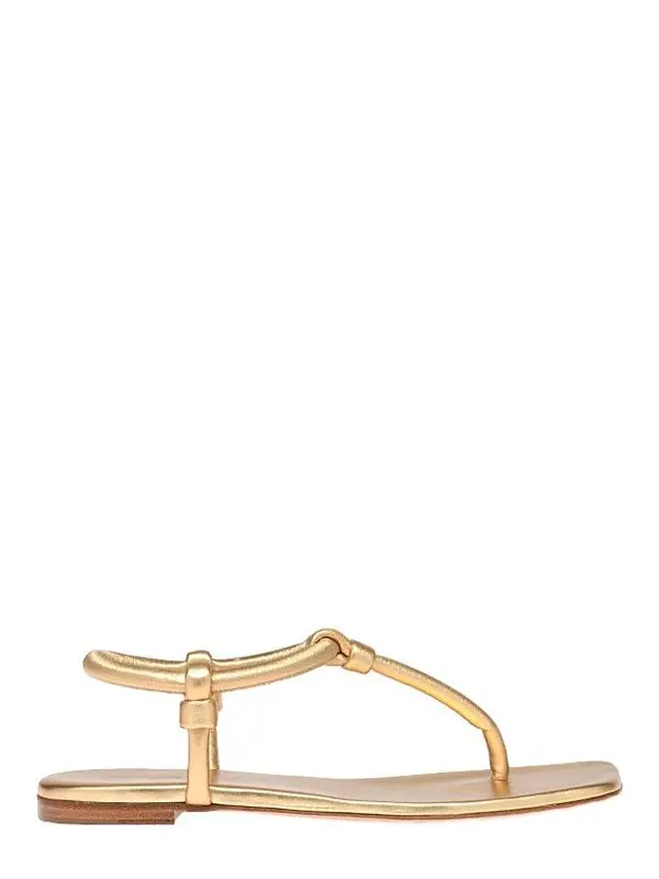 GIANVITO ROSSI Juno Thong 05 Flats - Gold Tone