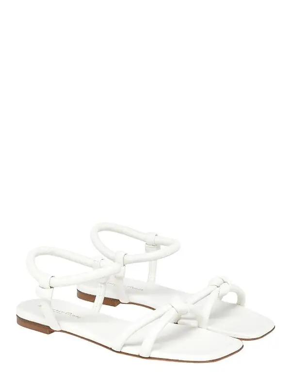 GIANVITO ROSSI Juno 05 Flat Sandals - White Leather