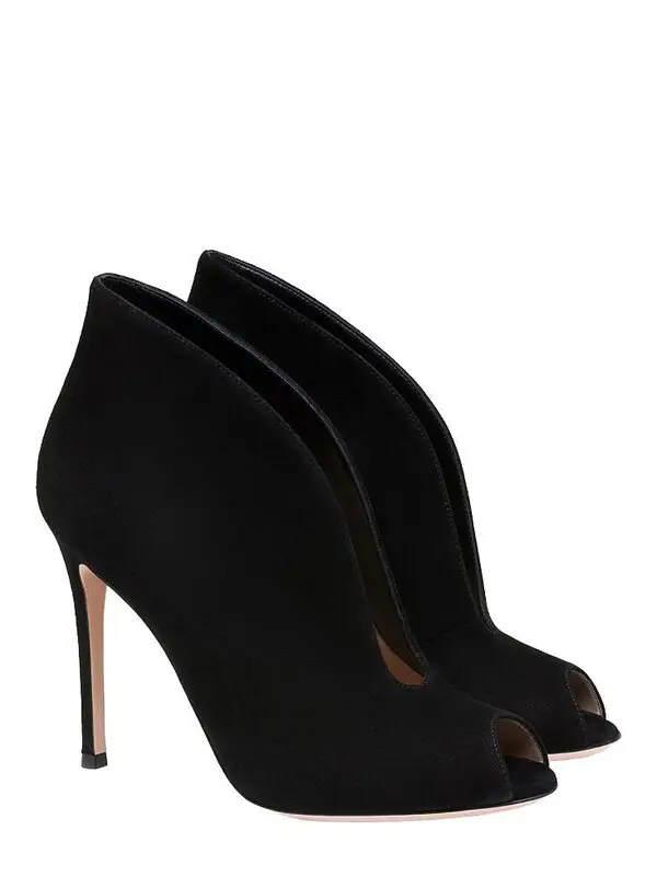 GIANVITO ROSSI Vamp Booties - Black Suede