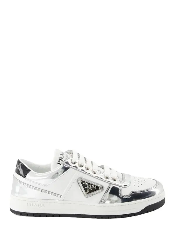 Prada Downtown Low-top Sneakers - White/metallic Silver