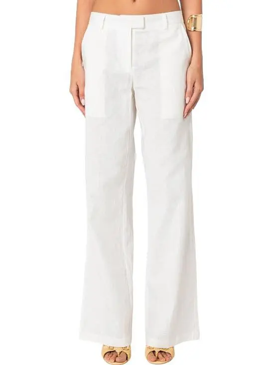 EDIKTED Arya Cotton Pants - Cream