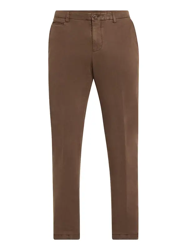 Kiton Slim Cotton Pants - Brwn