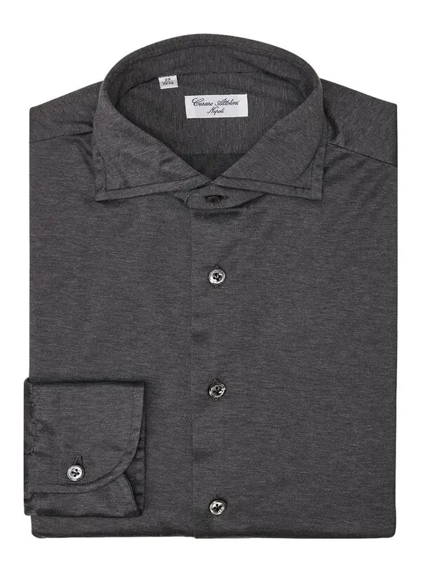 Cesare Attolini Cotton Jersey Sport Shirt - Grey