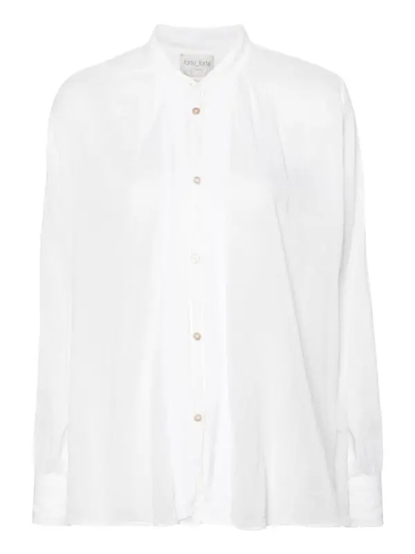 FORTE_FORTE Sheer Cotton-blend Shirt - White