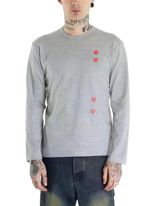 Play Comme Des Garcon Heart-print T-shirt - Grey