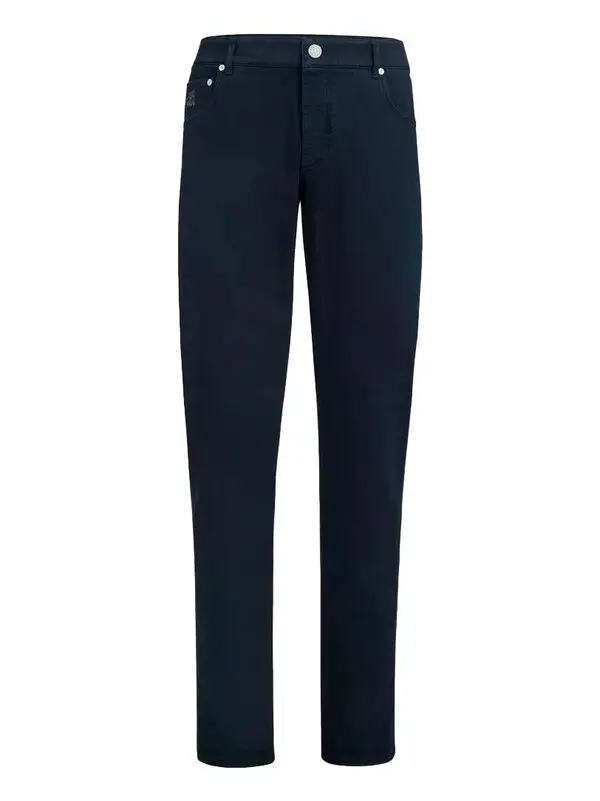 Brunello Cucinelli Logo-embroidered Jeans - Blue