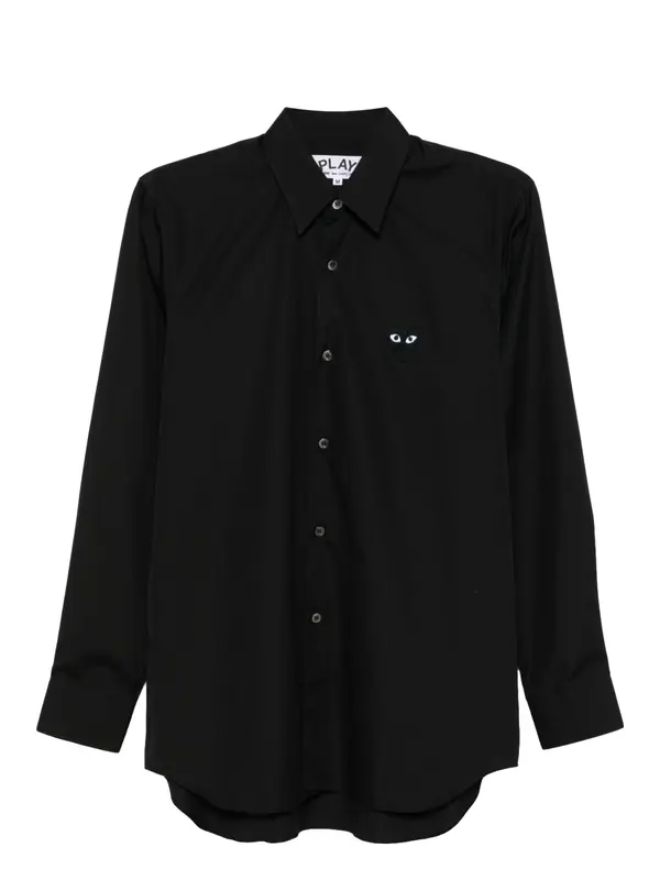 Play Comme Des Garcon Heart-patch Shirt - Black